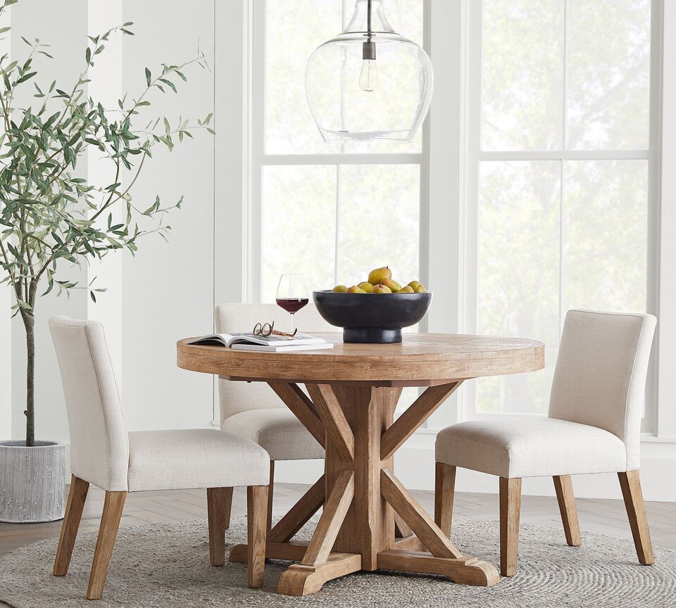 Benchwright Extending Round Dining Table | Pottery barn Australia